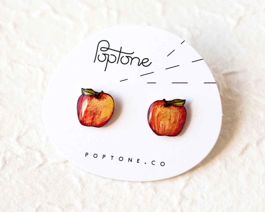 Apple Stud Earrings / Teacher Appreciation Gift / Cute Fall Apple Studs ...