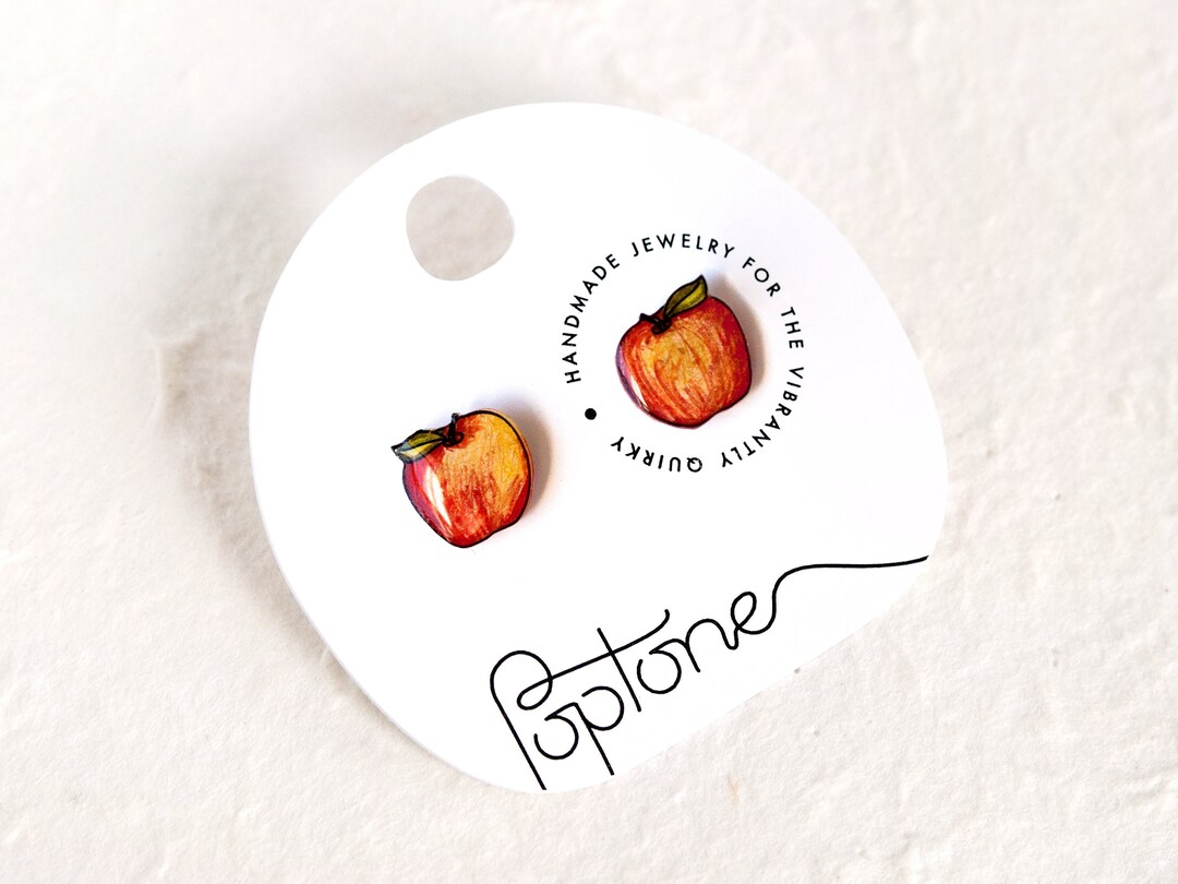 Apple Stud Earrings / Teacher Appreciation Gift / Cute Fall Apple Studs ...