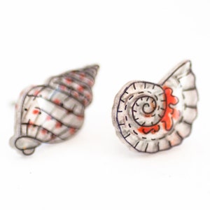 Seashell Earrings Asymmetrical Shell Studs Beach Jewelry - Etsy