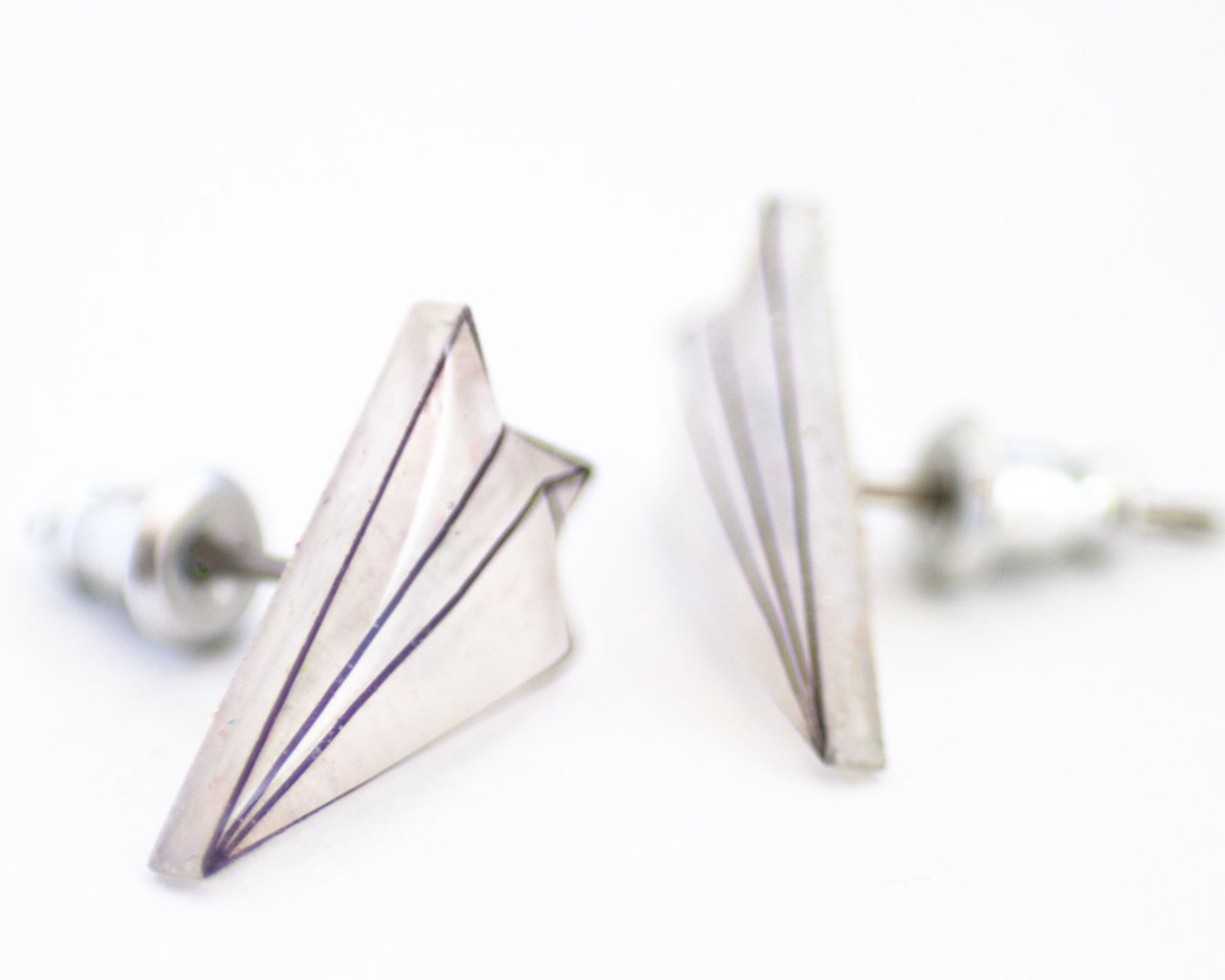 Paper Airplane Studs Airplane Earrings Paper Plane Studs - Etsy