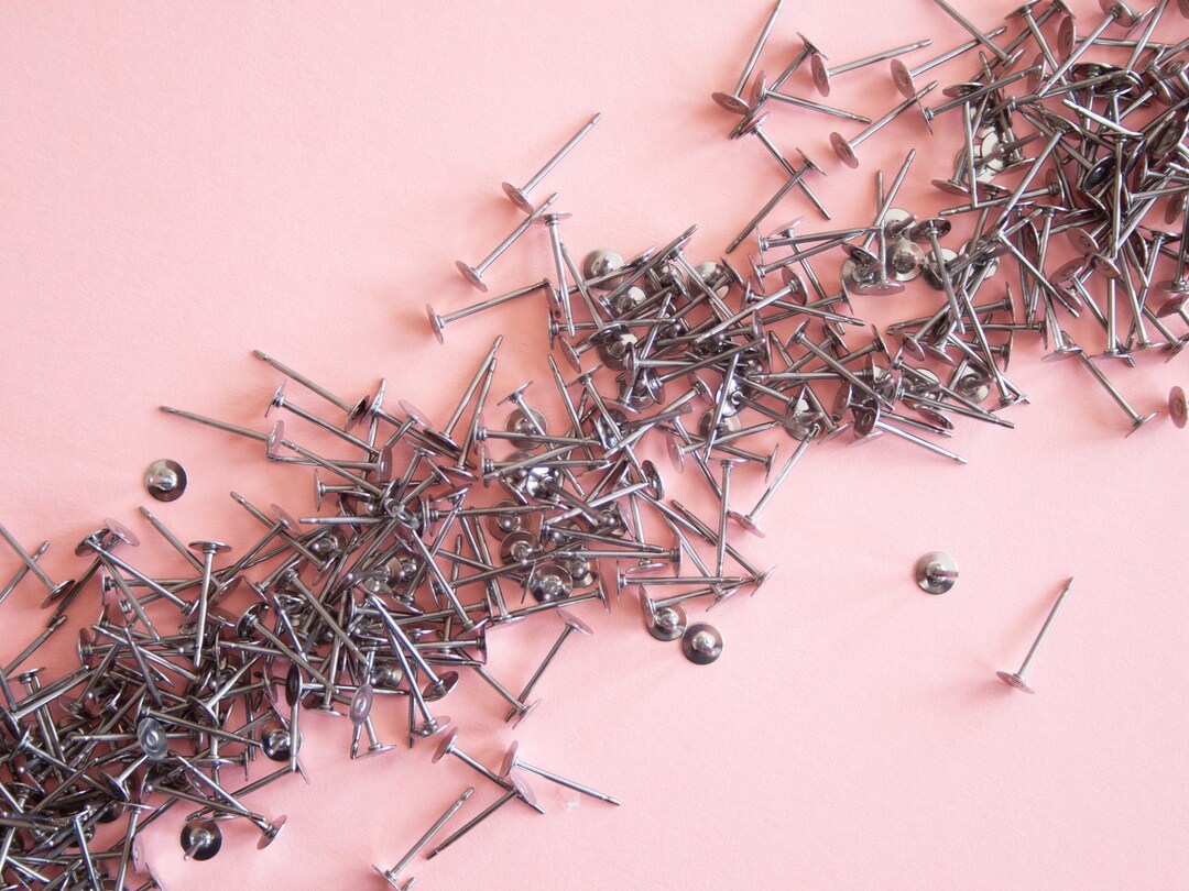 400 Bulk Titanium Earring Posts With 4 Mm Flat Pad | 200 Pair Super ...
