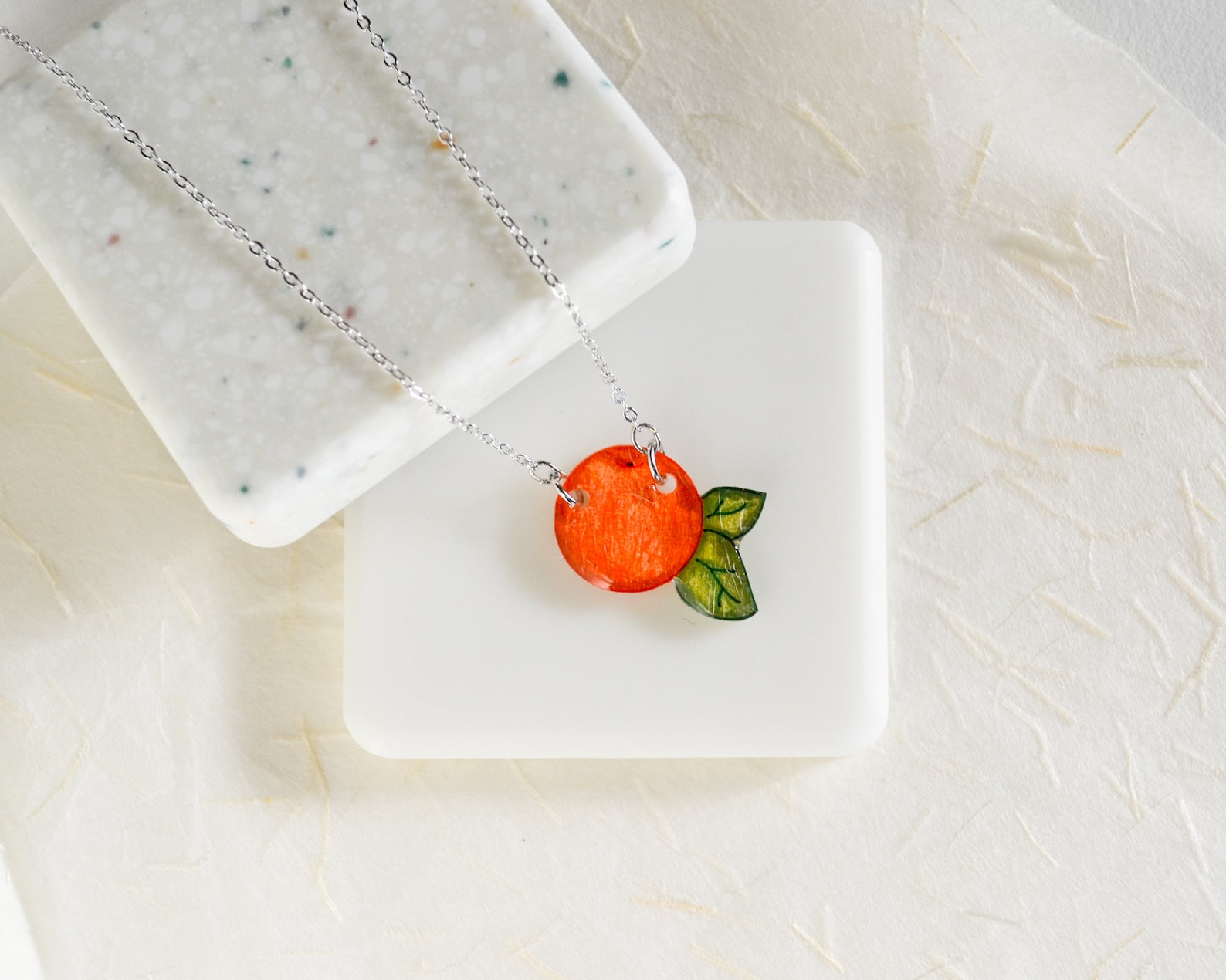 Orange Fruit Necklace Clementine Pendant Fruit Necklace | Etsy