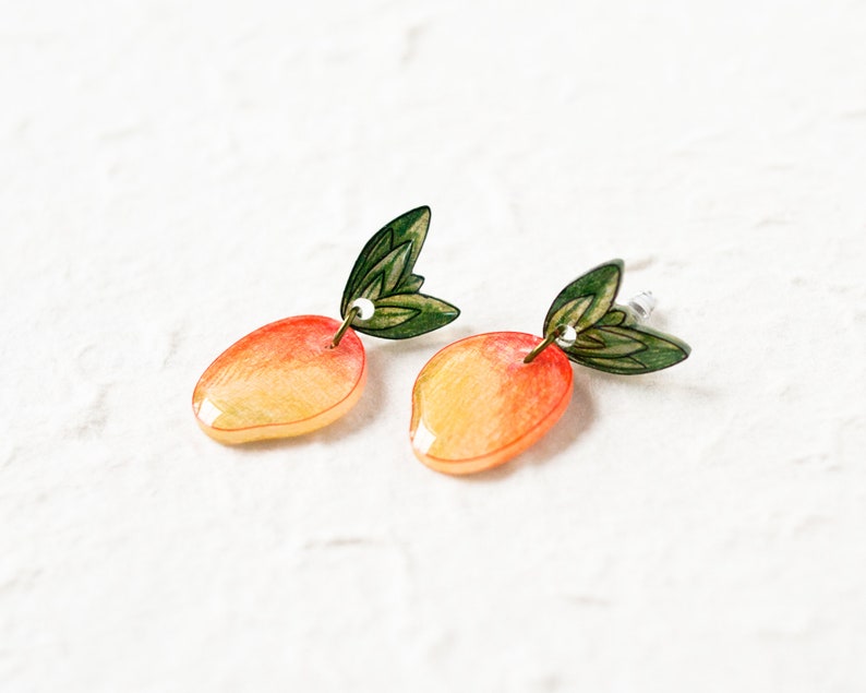 Mango Earrings / Mango Fruit Statement Earrings / Mango Jewelry - Etsy