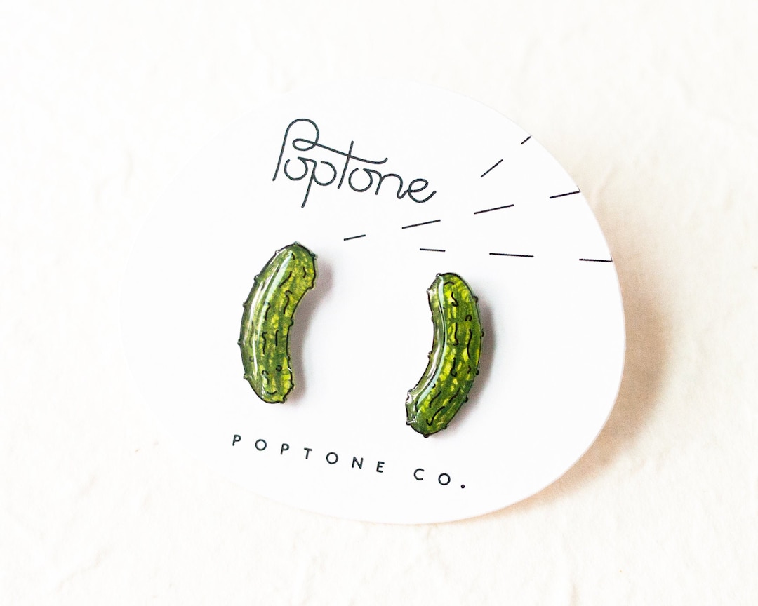 Pickle Earrings / Cute Christmas Pickle Food Earrings / Dill Pickles ...
