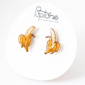 Banana Earrings / Banana Fruit Studs / Kawaii Food Earrings - Etsy