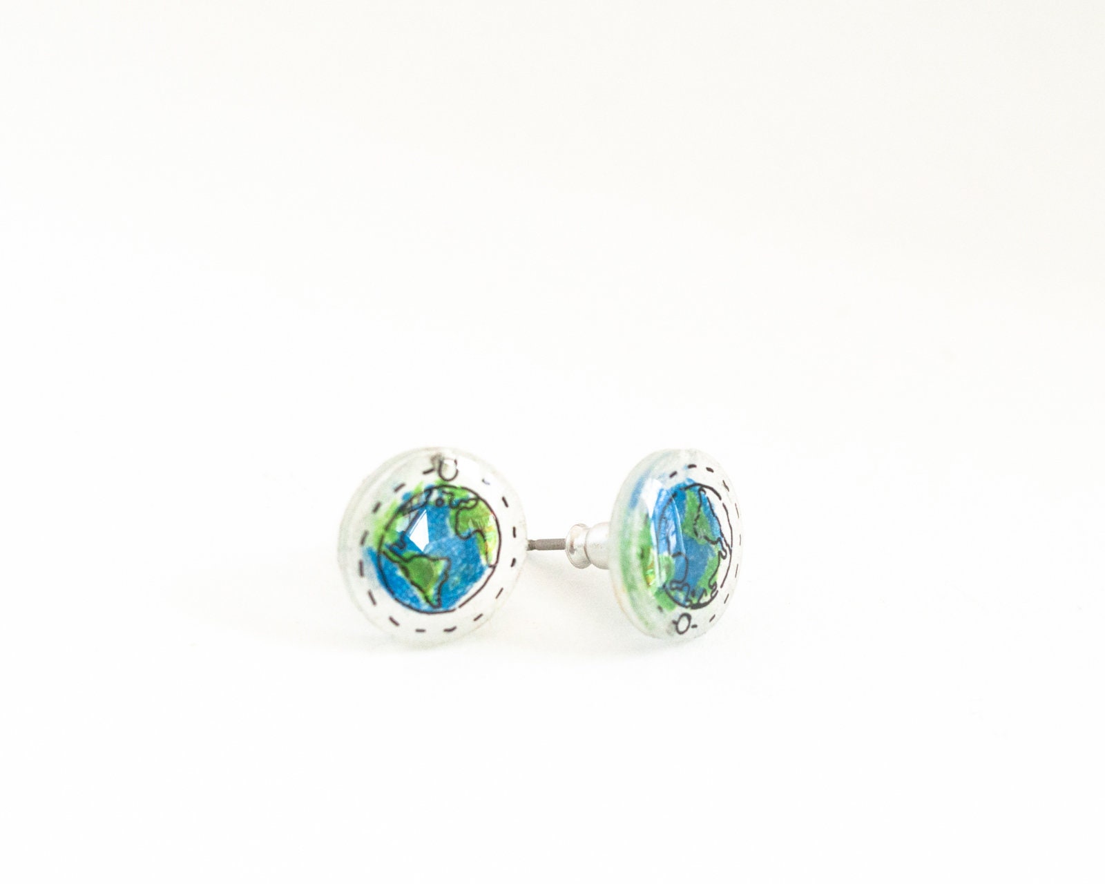 Planet Earth Earrings / Space Earrings / Earth Day Jewelry - Etsy