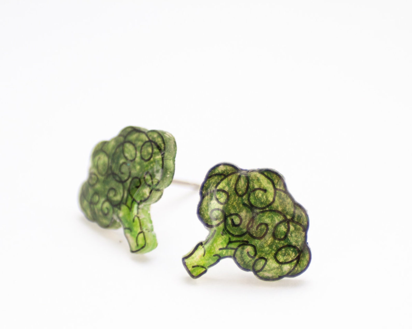 Broccoli Stud Earrings, Cute Vegetable Earrings, Kawaii, Food Jewelry ...
