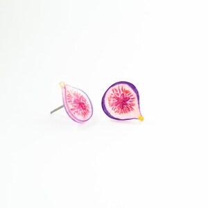 Fig Earrings / Fig Fruit Studs / Food Jewelry / Fig Fruit / Vegan ...