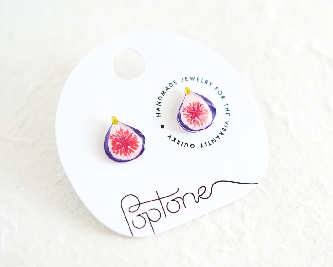 Fig Earrings / Fig Fruit Studs / Food Jewelry / Fig Fruit / Vegan ...
