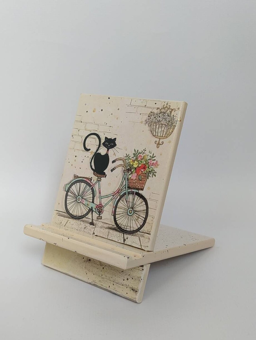 Phone Stand White With Cat - Etsy