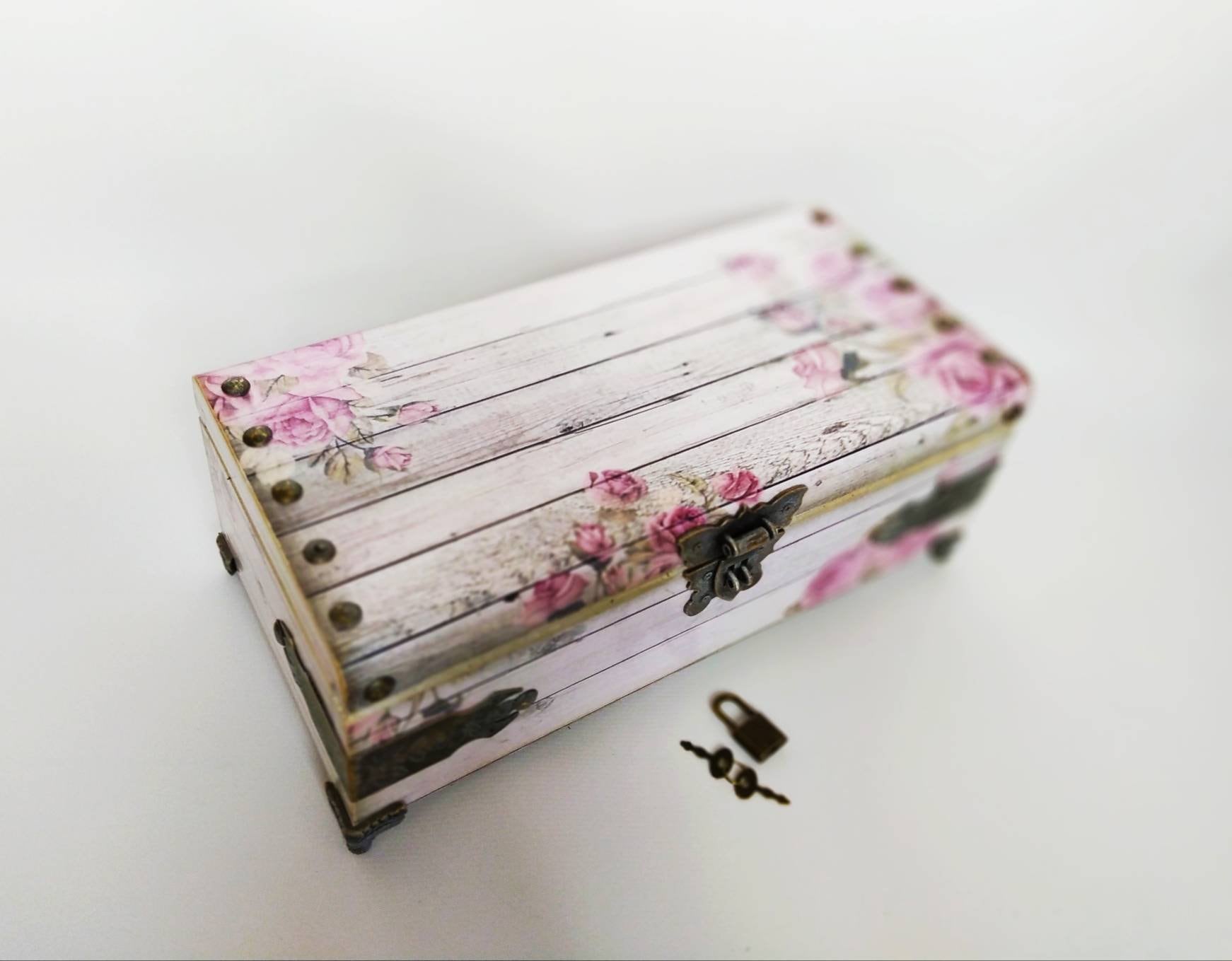 Chest Large Wooden Eco Gift Box in Shabby Chic With Lock - Etsy