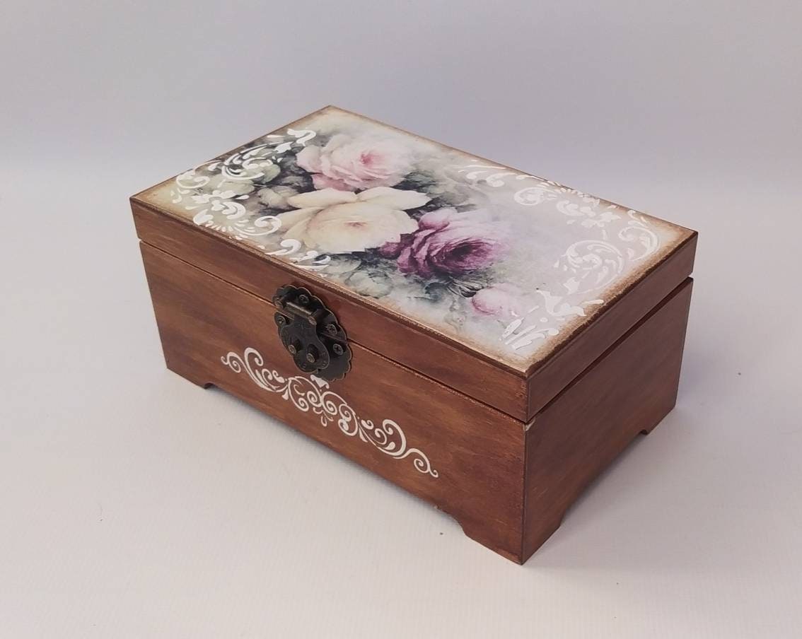 Large Wooden Storage Box Rustic Style - Etsy