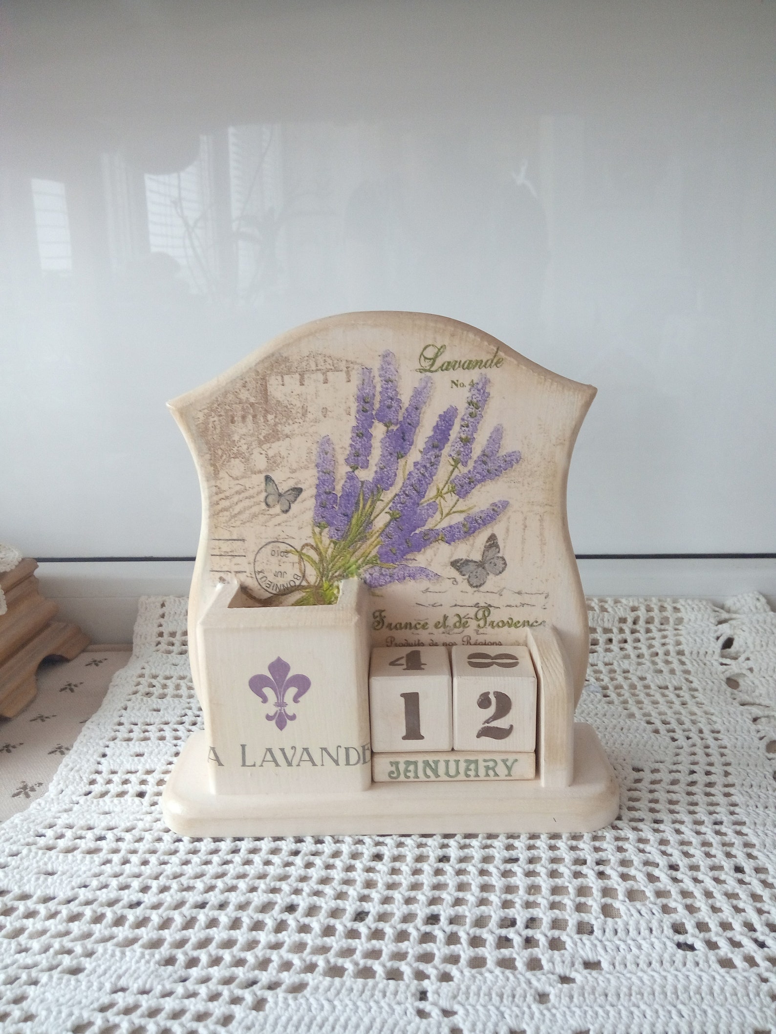 Wooden Calendar With Lavender | Etsy