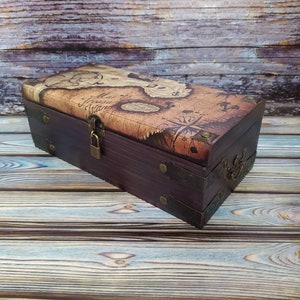 Pirates Chest Large Wooden Keepsake Box Decor Rustic With Lock - Etsy