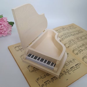 Piano White Wooden Jewerly Box - Etsy