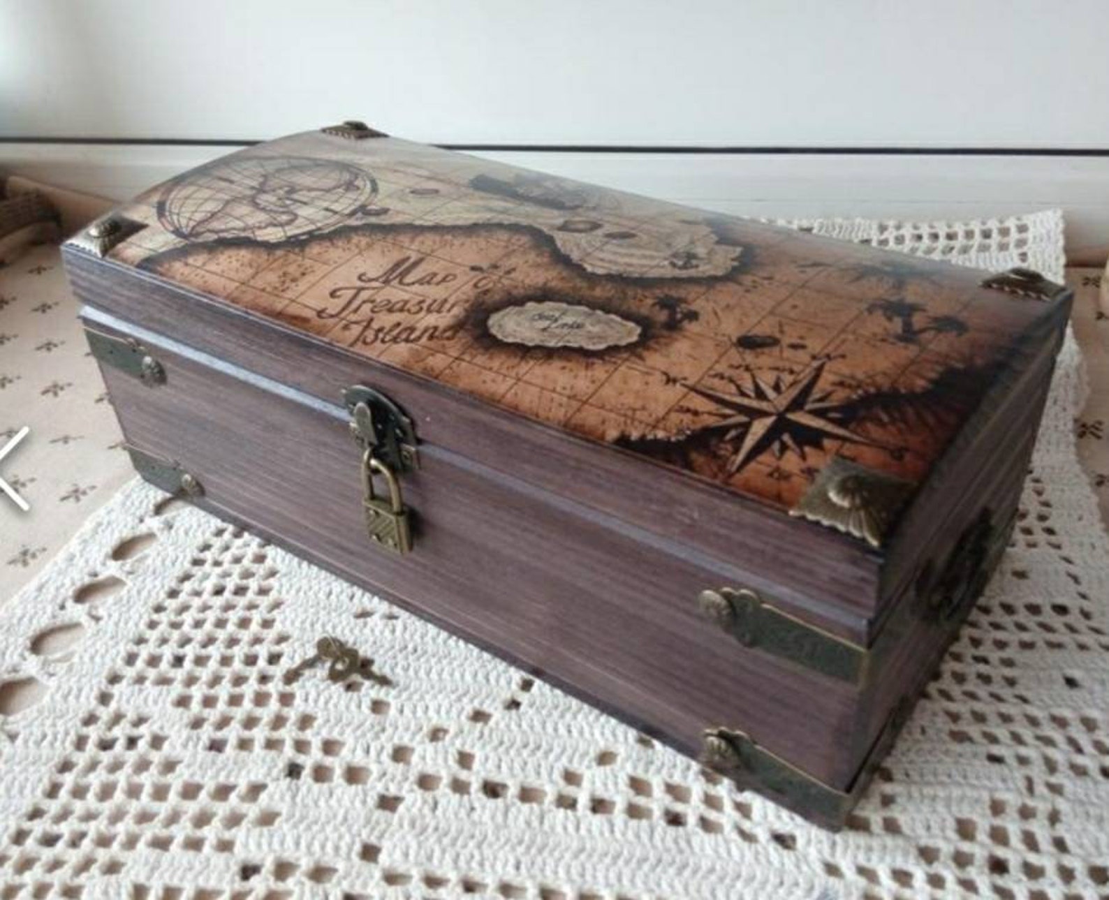 Pirates Chest Large Wooden Keepsake Box Decor Rustic With Lock - Etsy