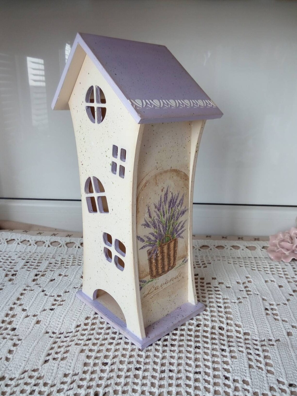 Tea Bag House With Lavender Basket in Provence Style - Etsy
