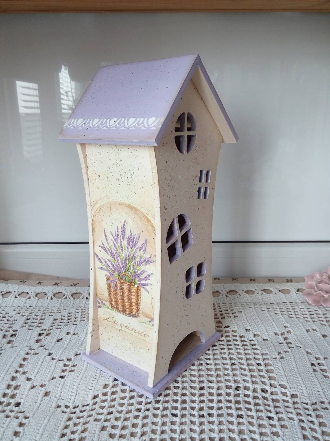 Tea Bag House With Lavender Basket in Provence Style - Etsy