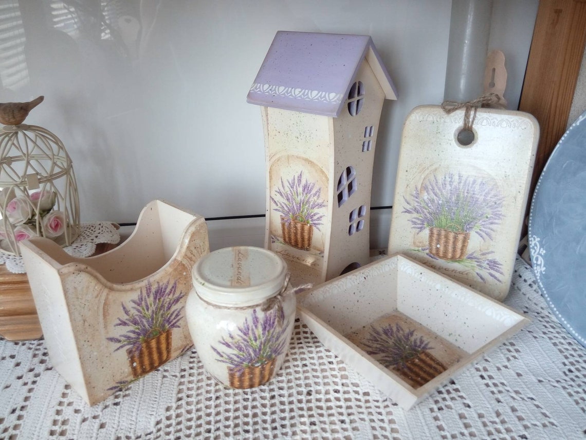 Tea Bag House With Lavender Basket in Provence Style - Etsy