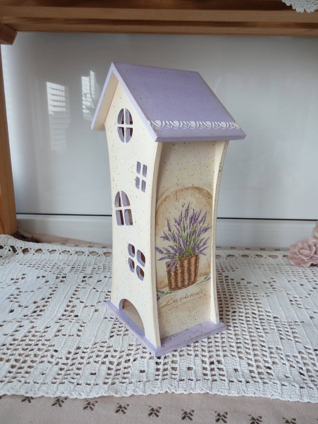 Tea Bag House With Lavender Basket in Provence Style - Etsy