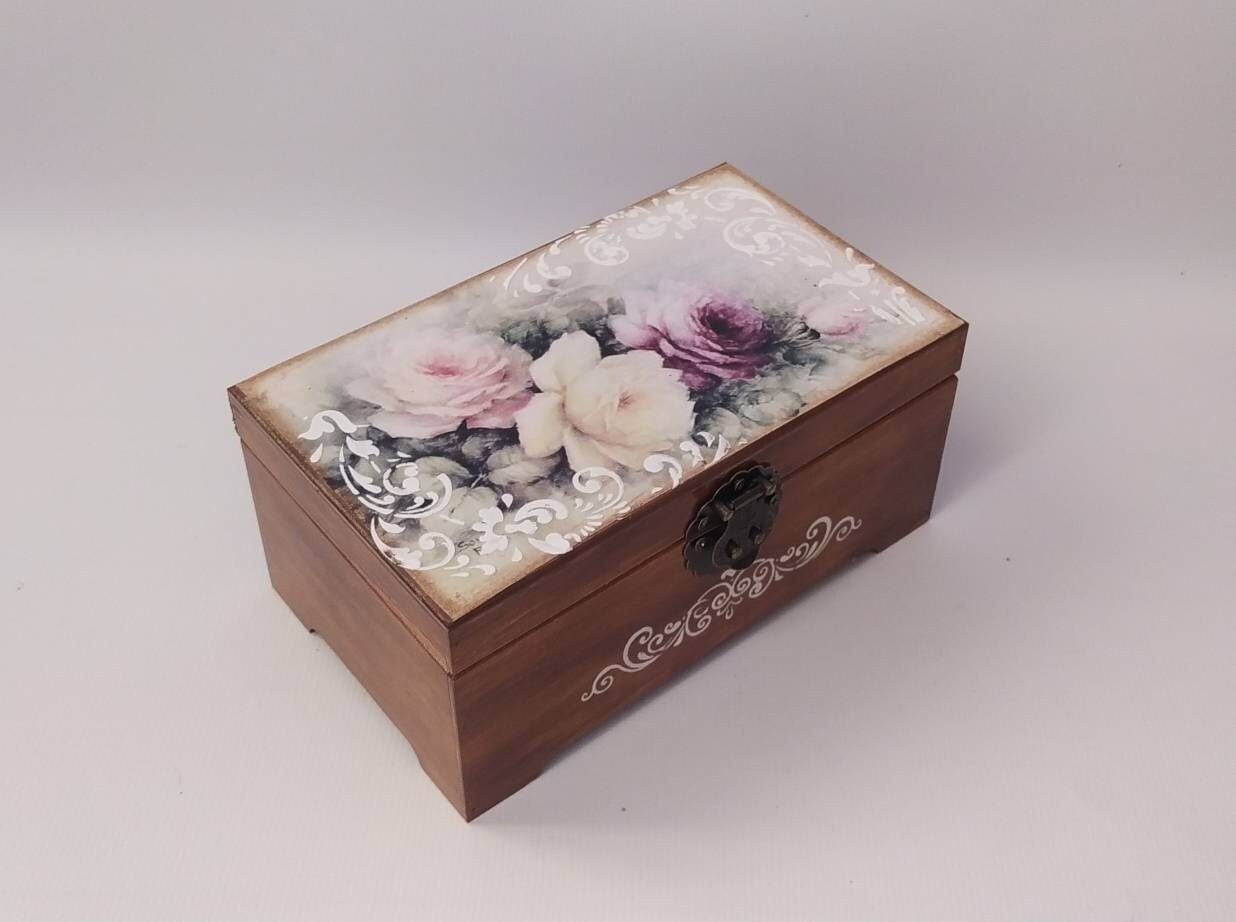Large Wooden Storage Box Rustic Style - Etsy