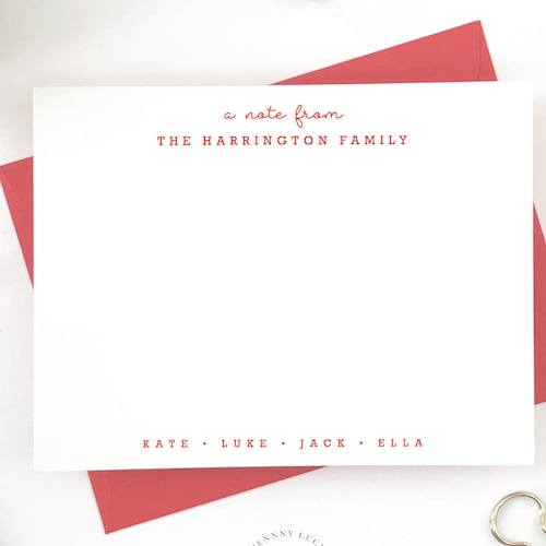 Personalized Family Thank You Cards Set of 10 With Envelopes - Etsy