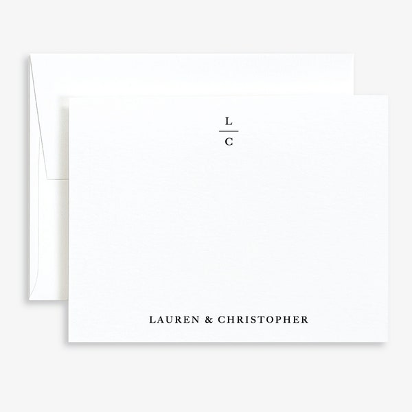 Couple Monogrammed Note Cards - Etsy