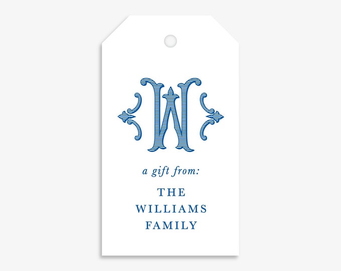 Personalized Monogram Gift Tags Family Monogram Gift Tags Wedding ...