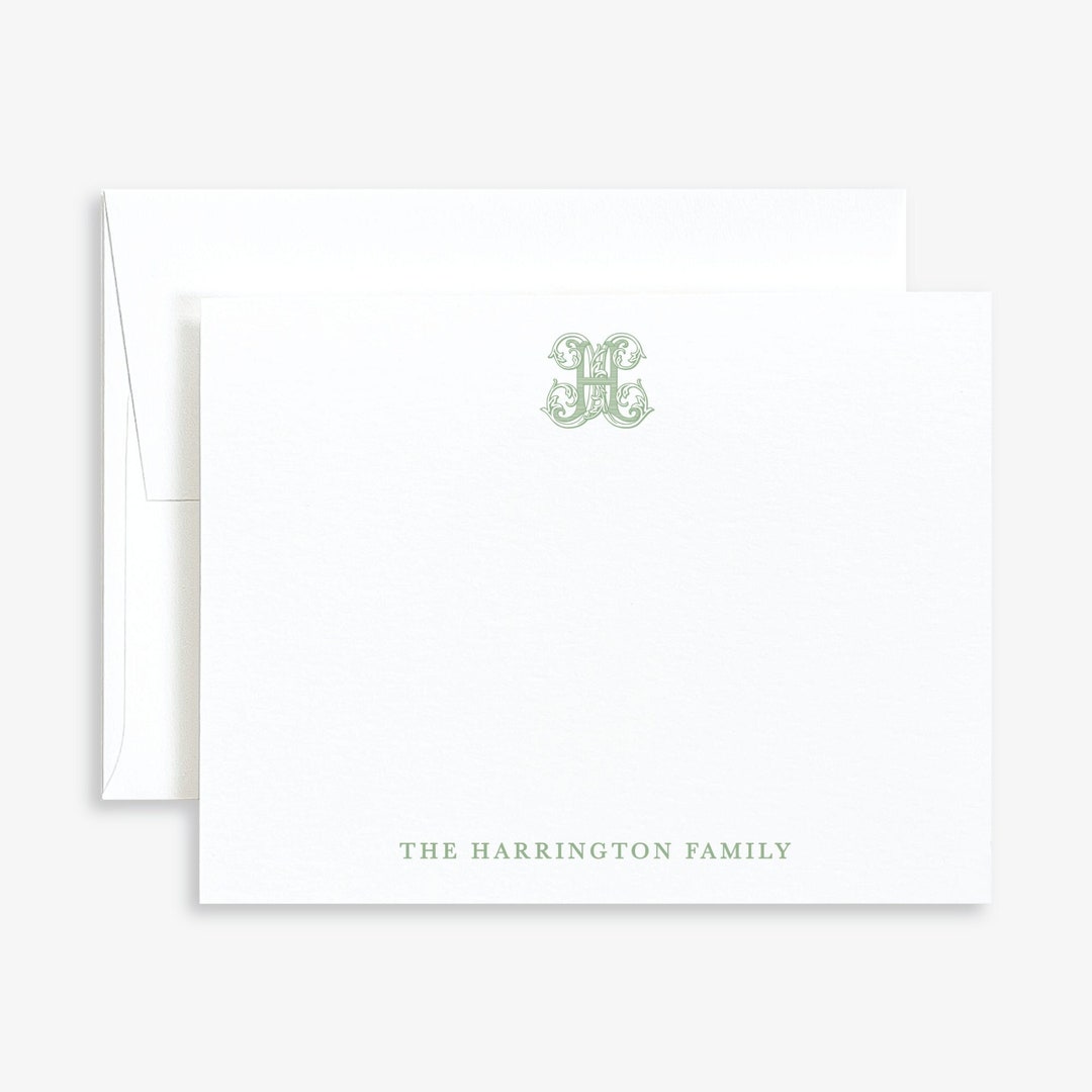 Personalized Monogram Stationery Wedding Monogram Note Cards Family ...