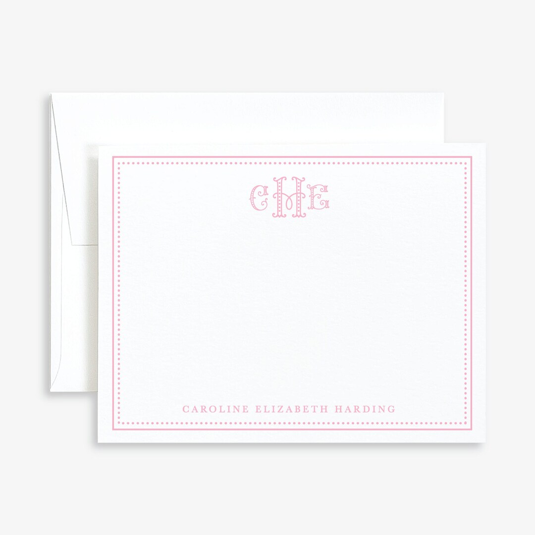 Personalized Monogram Note Cards Womens Notecards Womens Stationery ...