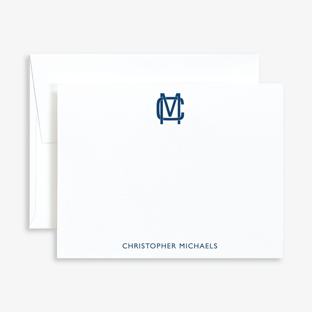 Personalized Stationery for Men • Monogram Stationery • Monogram Note ...