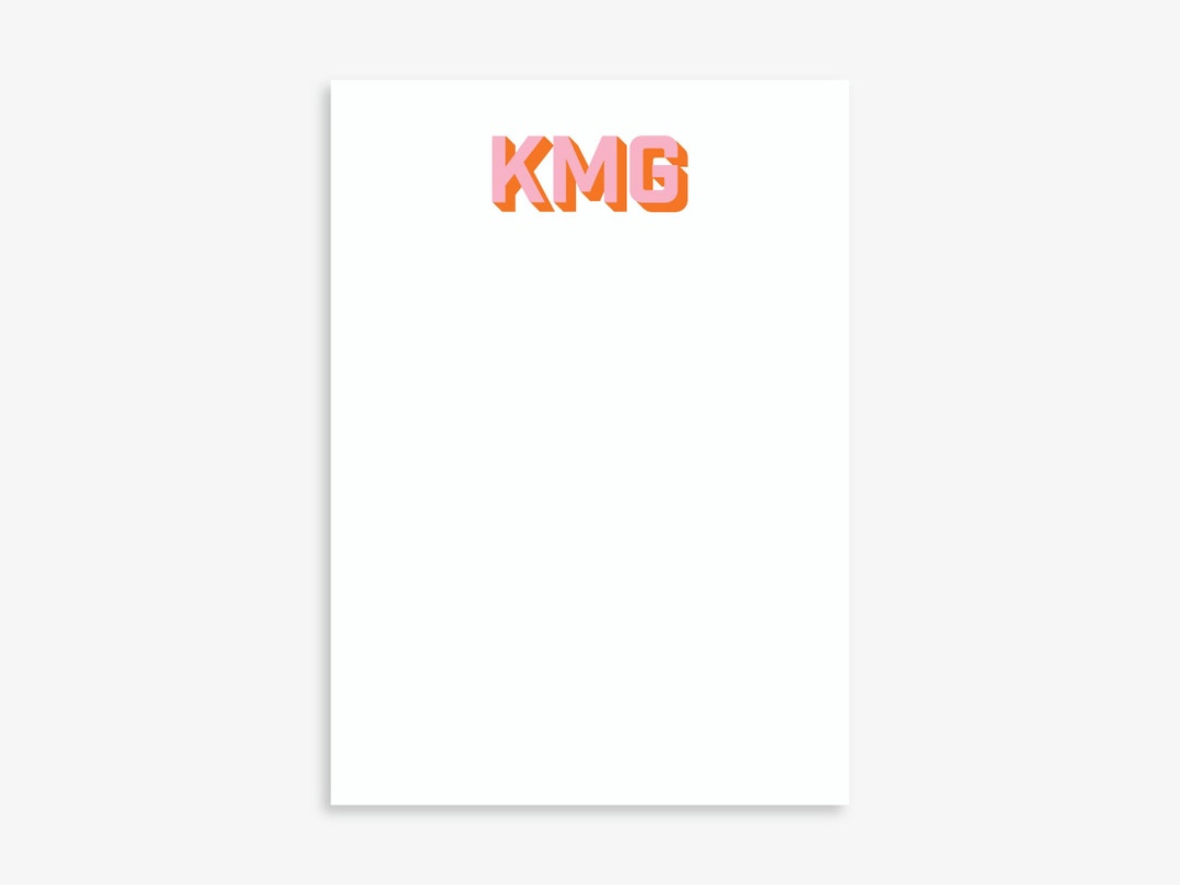 Custom Notepad Block Monogram Notepad Personalized Monogrammed Notepad ...