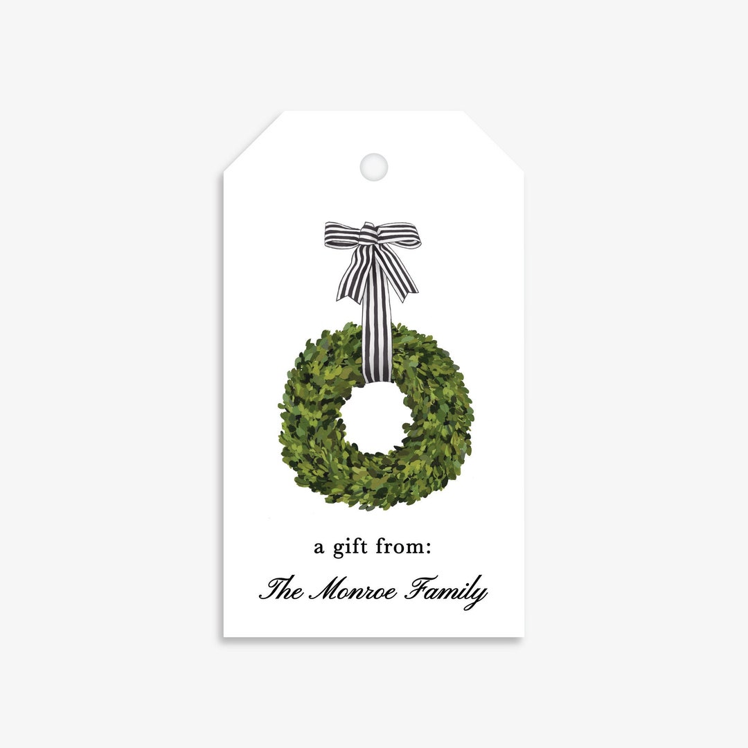 Personalized Gift Tags Family Gift Tags Boxwood Gift Tags Hostess Gift ...
