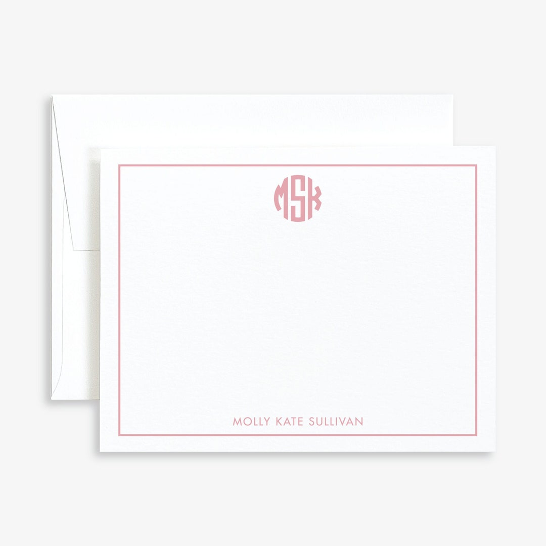 Personalized Monogram Stationery Classic Circle Monogram Stationery ...