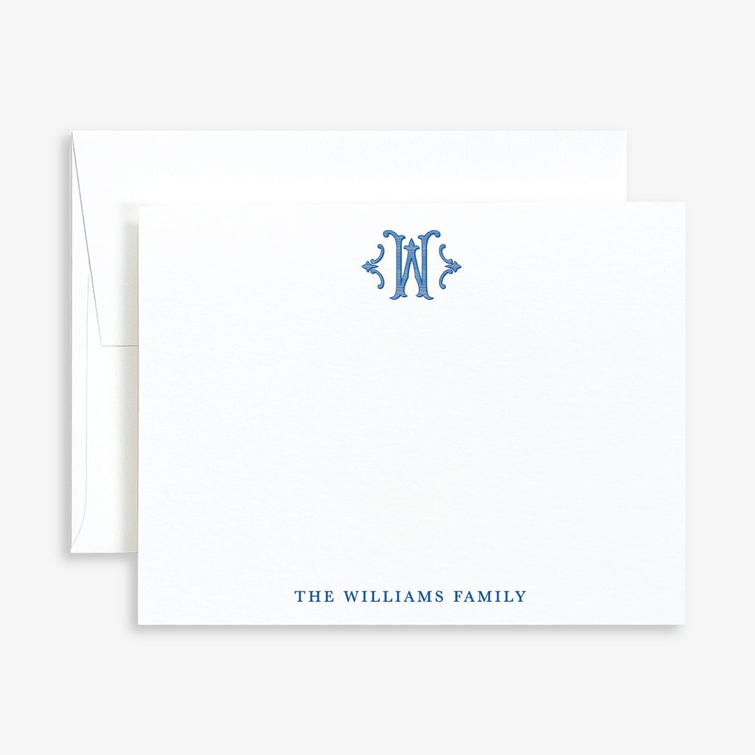 Personalized Monogram Stationery Family Monogram Note Cards Wedding ...