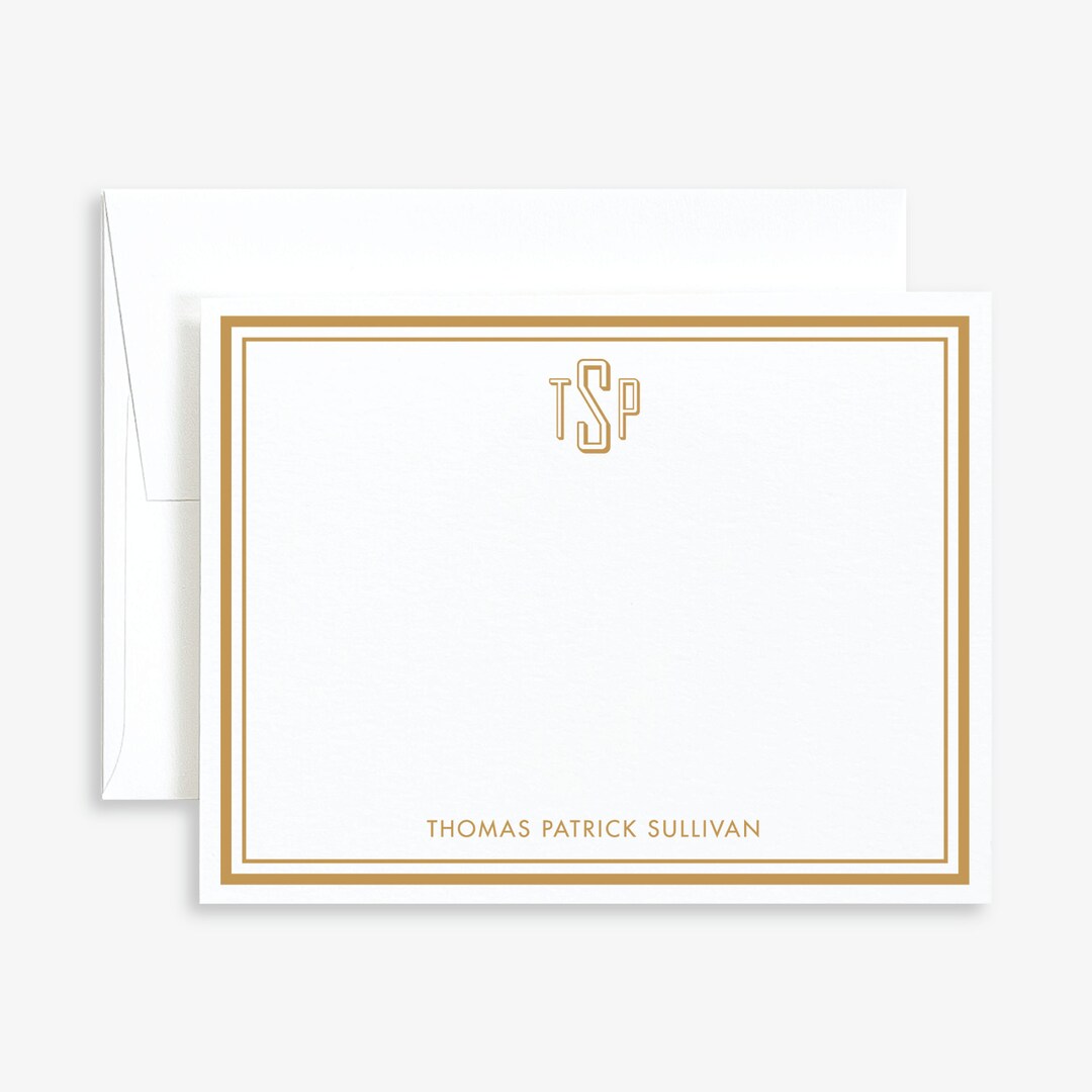 Personalized Monogram Note Cards Monogram Stationery Flat - Etsy