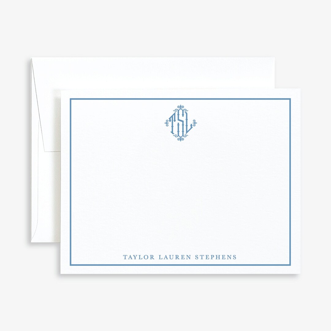 Personalized Classic Monogram Stationery Womens Stationery Monogrammed ...