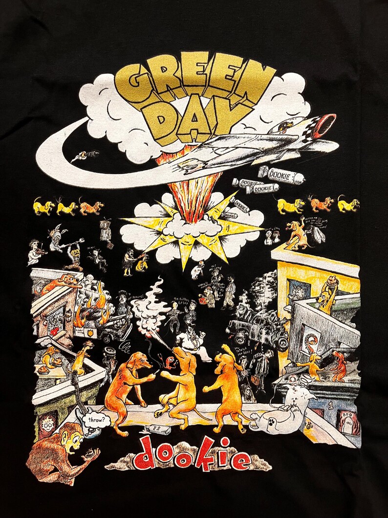 Green Day, Dookie Original Artwork, Vintage Style T Shirt, Rock off ...