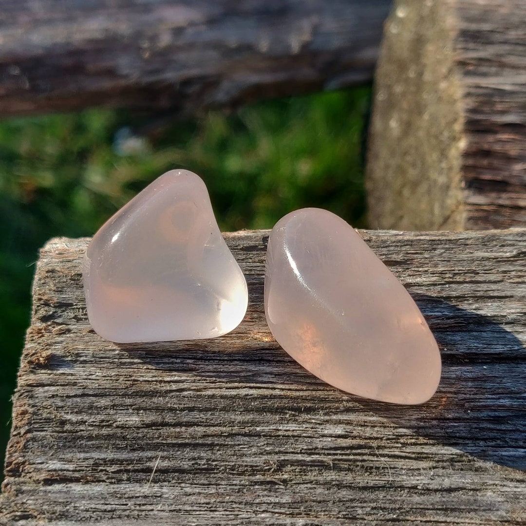 Home Tumbled Rose Quartz Crystal Set, Genuine German Rose Quartz ...