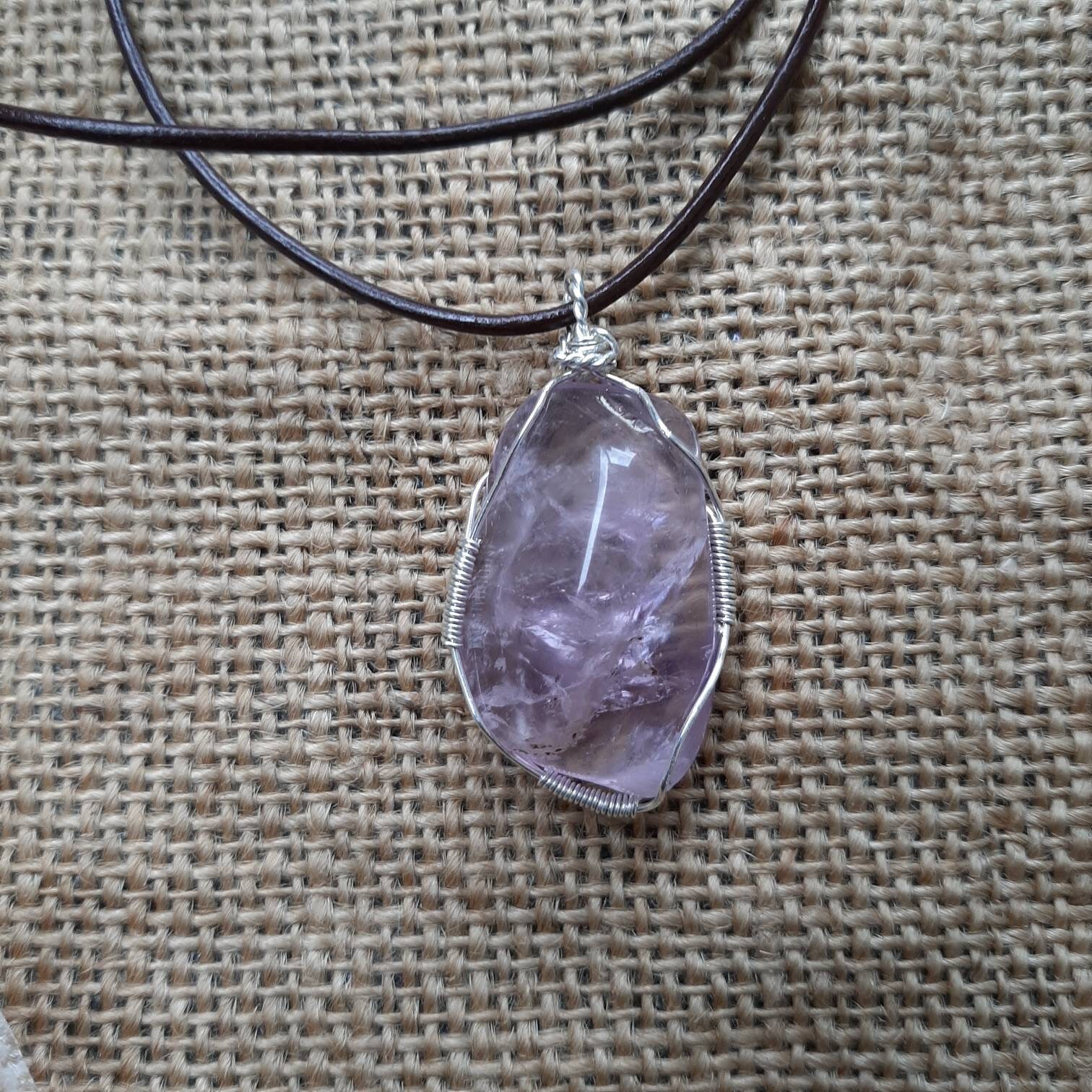 Handmade Amethyst Necklace Solid .925 Sterling Silver Wire | Etsy