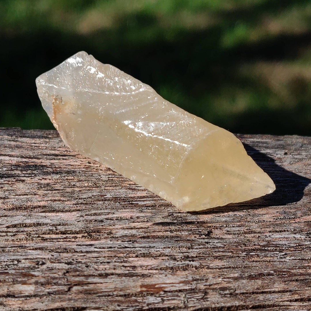 Natural Yellow Calcite Point With Blue Dolomite Inclusions - Etsy