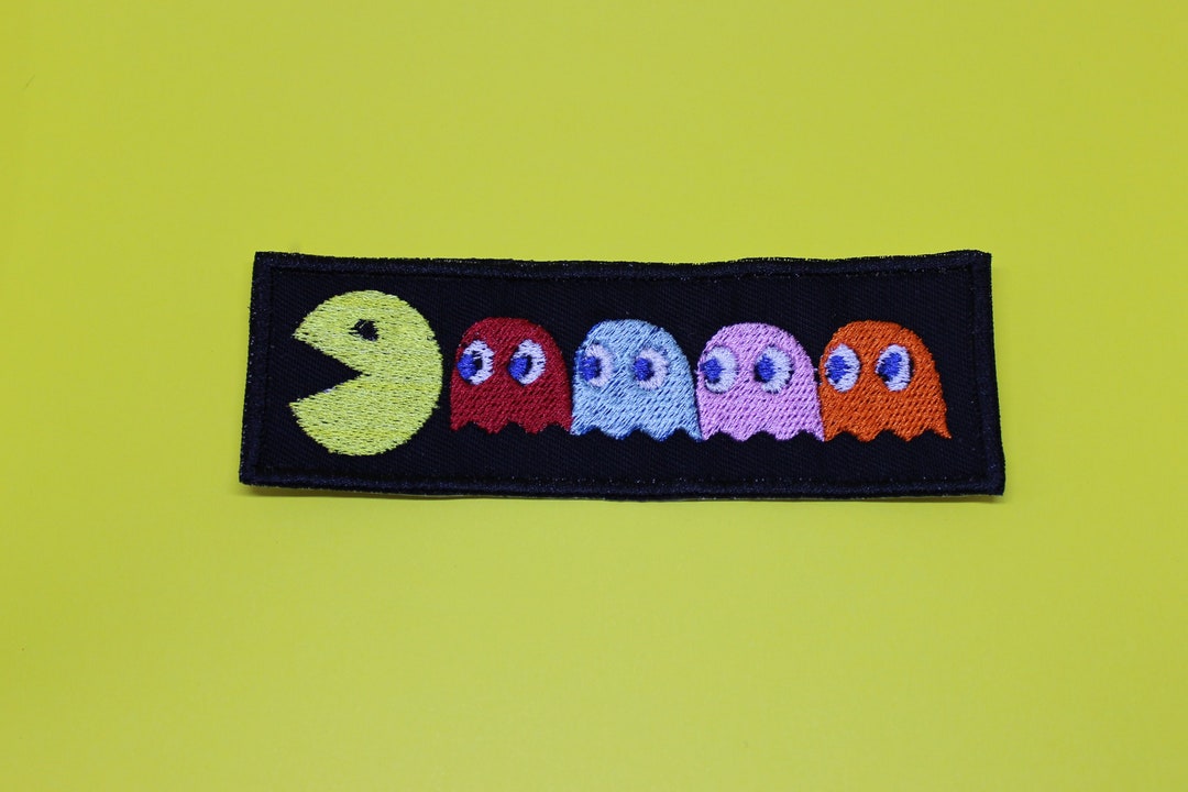 Pac-man & Ghosts Patch: Iron-on Applique (4.5 in X 1.5 In) - Etsy