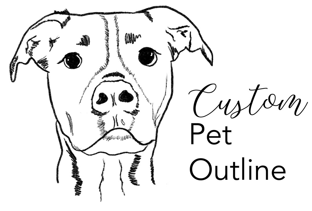 Custom Pet Outline Drawing | Minimalist Dog Cat Illustration (digital ...