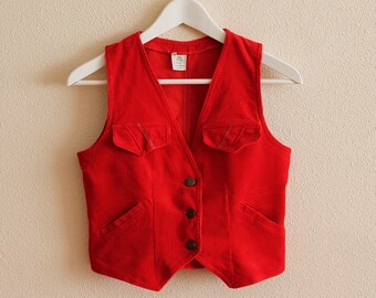 Red vest | Etsy