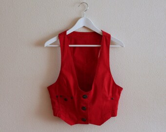 Red vest | Etsy