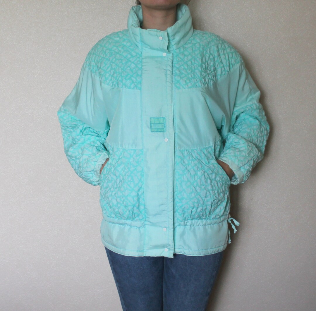 Vintage 80s Windbreaker Womens Windbreaker Mint Windbreaker Hipster ...