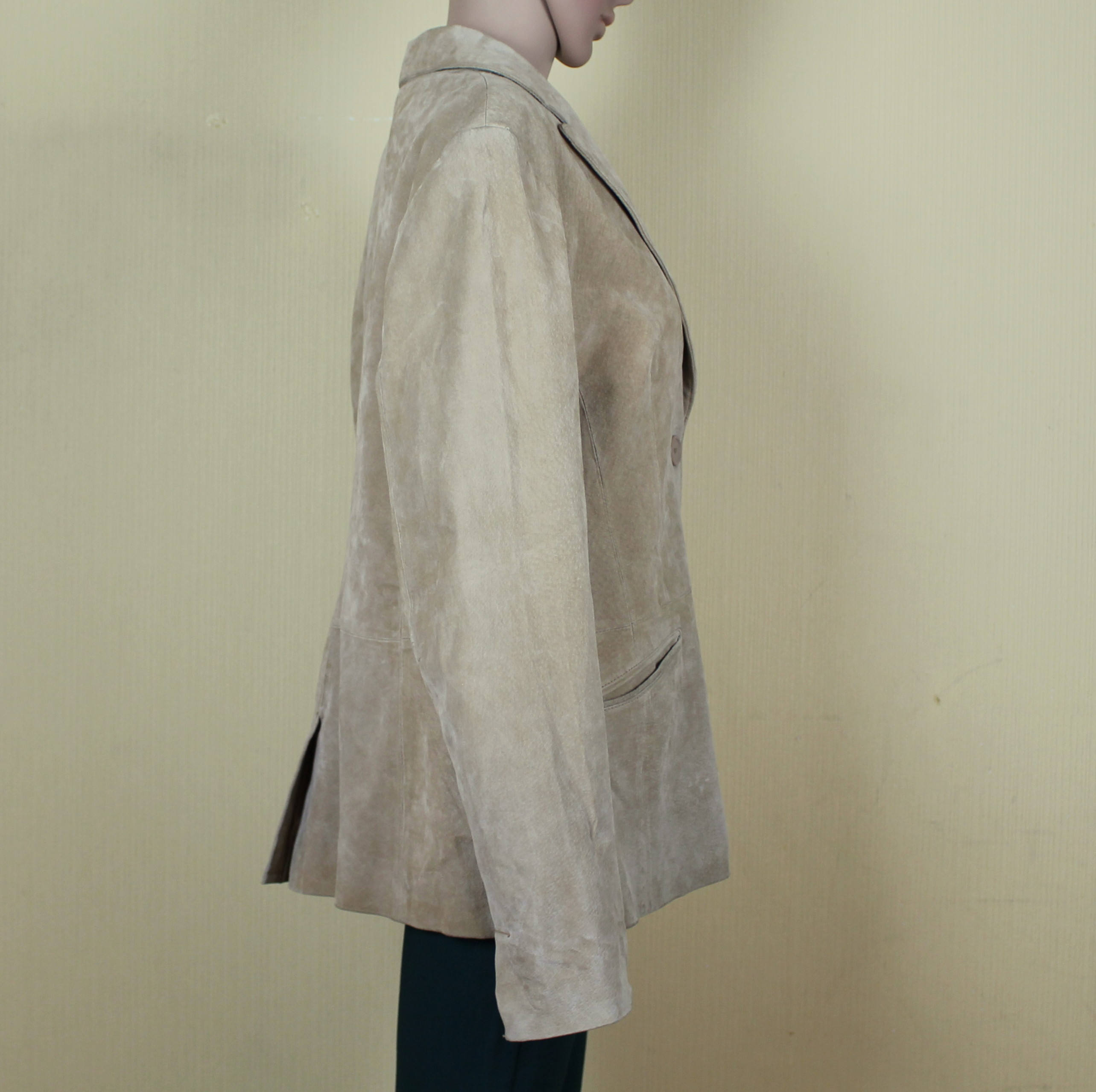 Suede Leather Jacket Beige Suede Leather Blazer Women's | Etsy