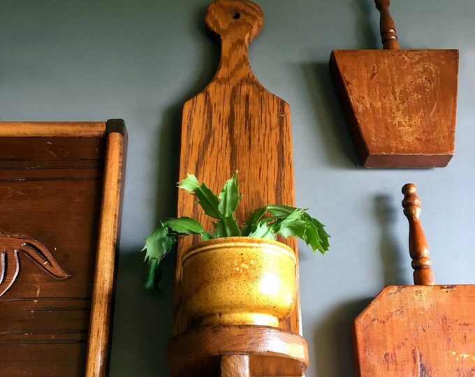 Vintage Rustic Wood Handmade Wall Hanging With Carved Out Top - Etsy