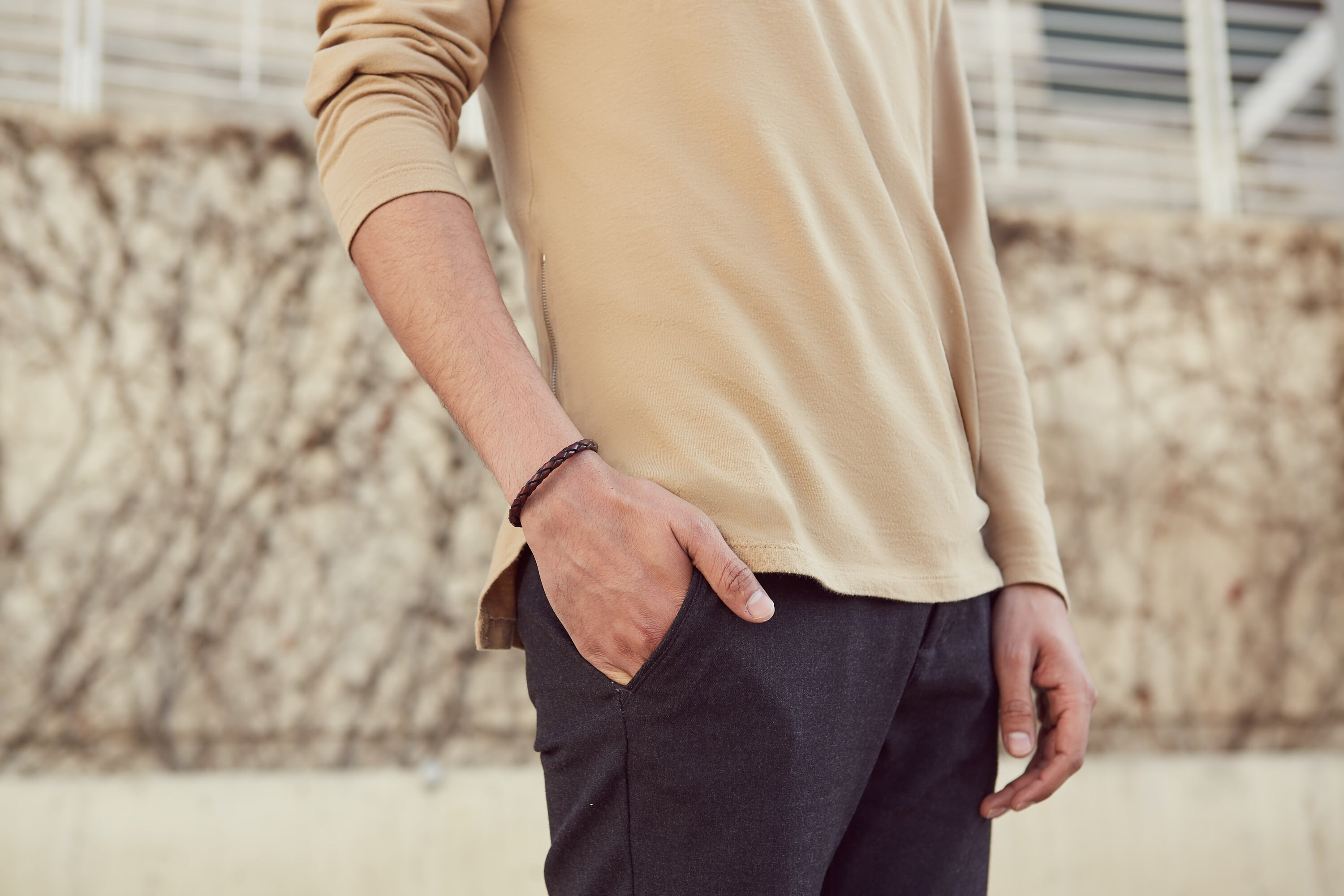 Men's Italian Leather Single Braid Bracelet - Etsy