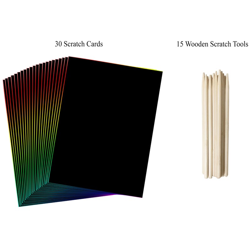 30 Sheet Scratch Art Rainbow Paper Scratchboard Classroom Art - Etsy